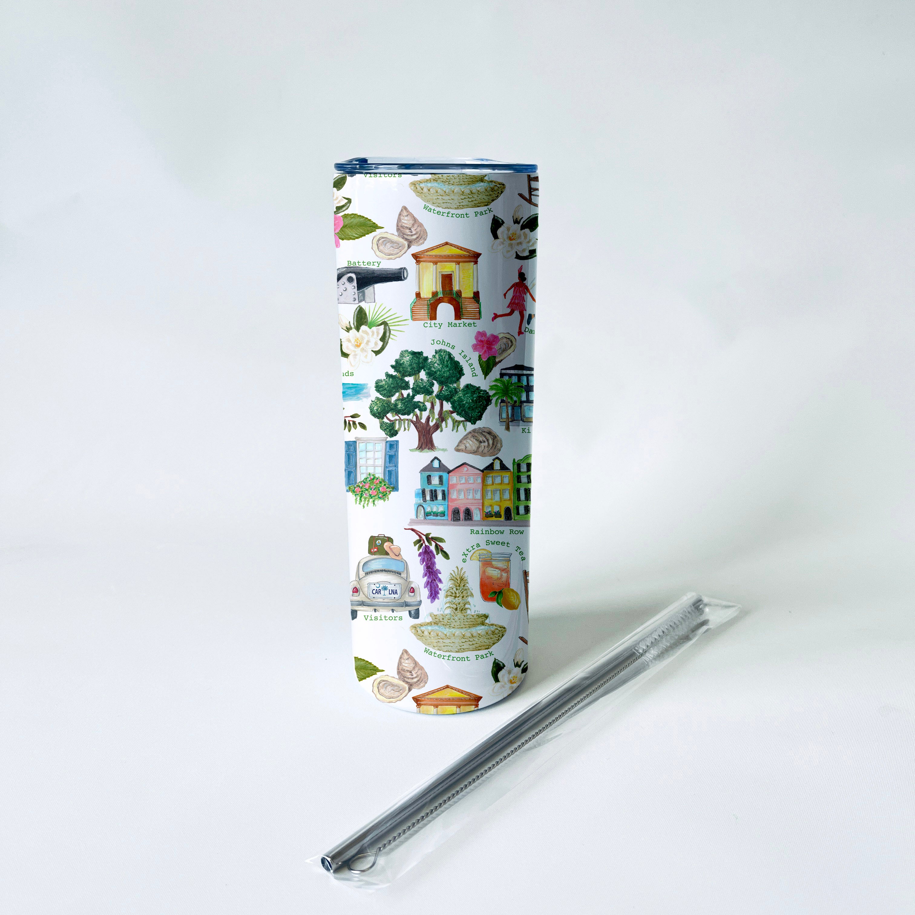 Charleston Alphabet Pattern 20 oz. Skinny Tumbler - Dishique