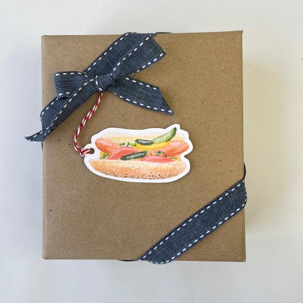 Chicago Hot Dog Gift Tag Pack of 8 - Dishique