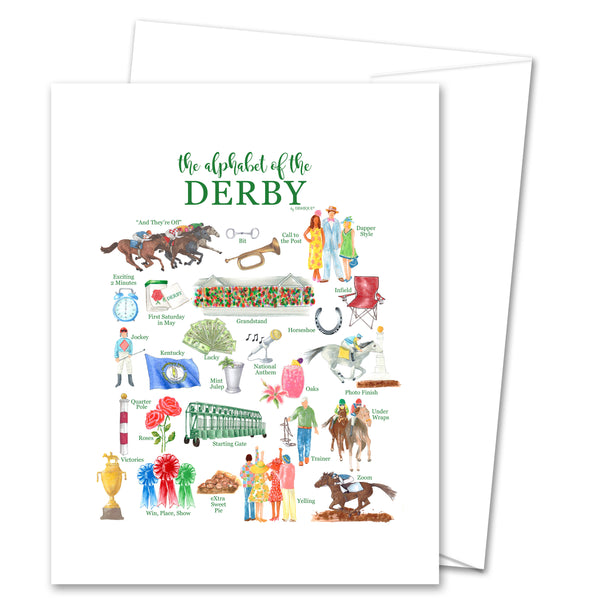 Derby Alphabet Greeting Card (blank inside) - Dishique