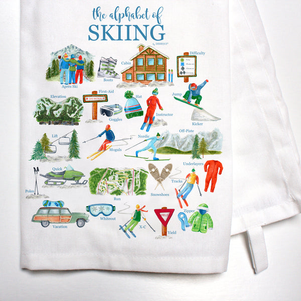 Skiing Alphabet Bar Towel - Dishique
