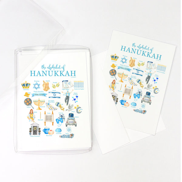 Hanukkah Alphabet Greeting Cards, Pack of 10 cards (blank inside ...