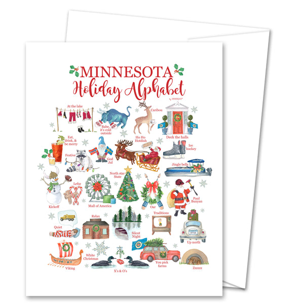 Minnesota Holiday Alphabet Greeting Card (blank inside) - Dishique