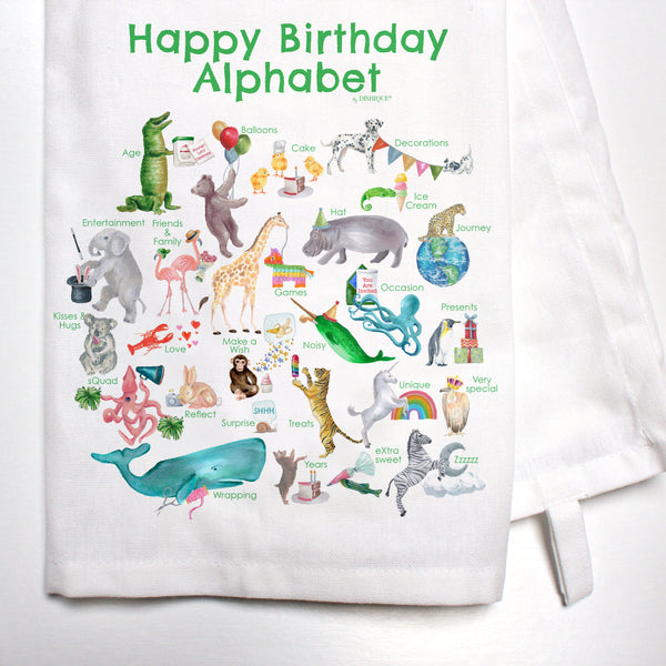 Happy Birthday Alphabet Bar Towel - Dishique