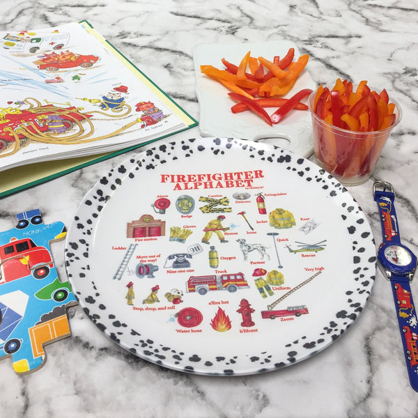 Firefighter Alphabet Unbreakable DecoWare Plate - Dishique