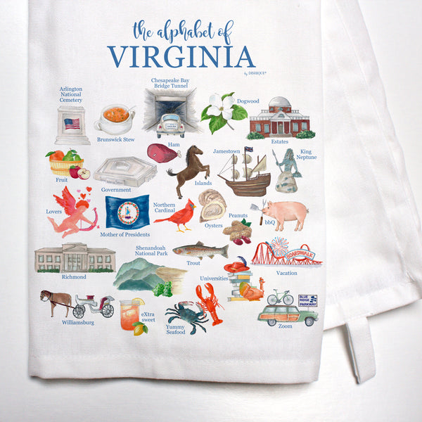 Virginia Alphabet Bar Towel - Dishique