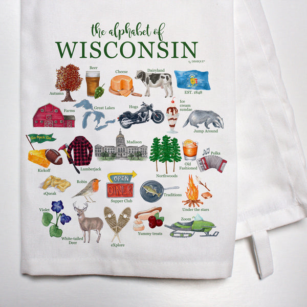Wisconsin Alphabet Bar Towel - Dishique